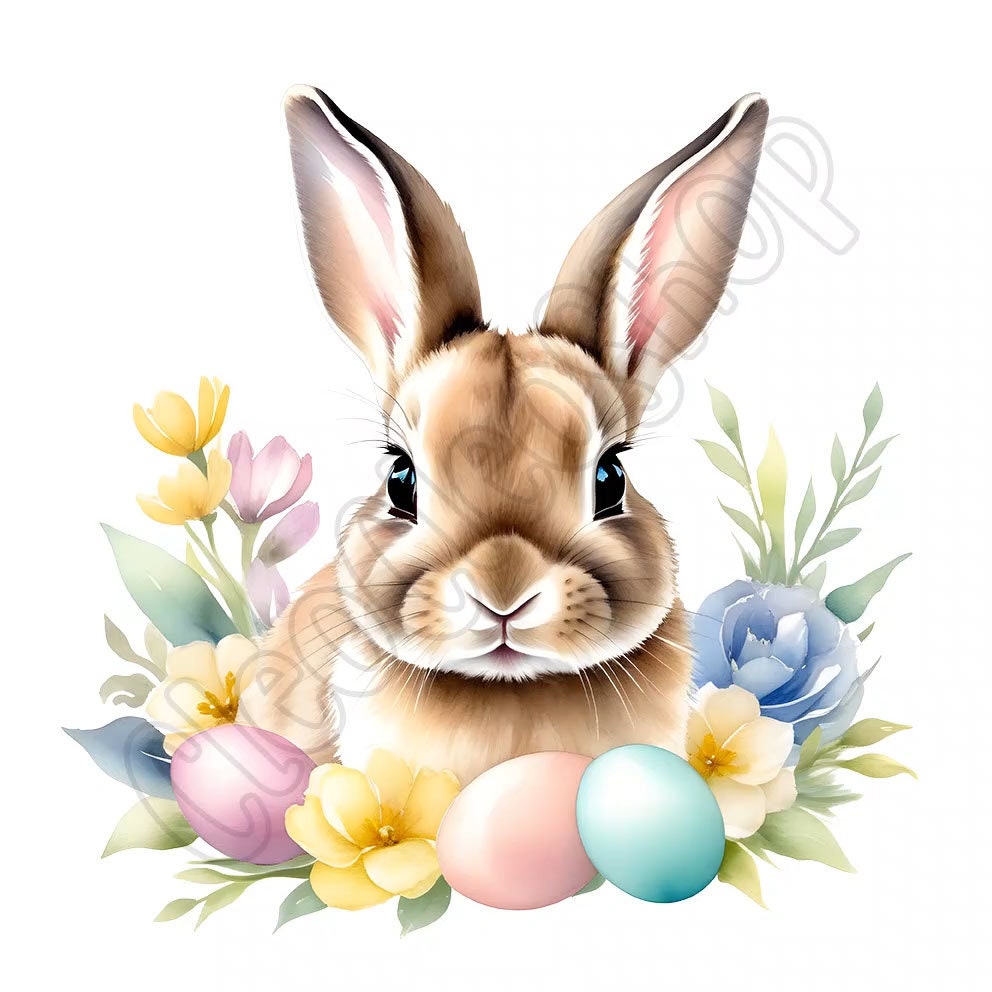 Watercolor Easter Clipart Bundle, 20 High-quality Pngs, Wall Art, Paper ...