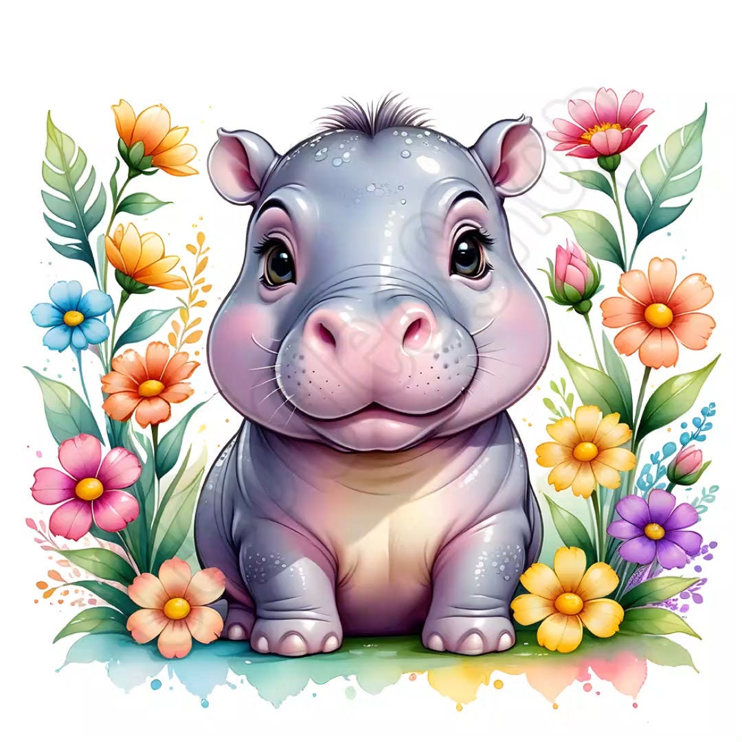 Cute Watercolor Safari Clipart Bundle, 10 High-quality Pngs, Nursery ...