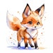 Cute Watercolor Fox Clipart Bundle, 14 High-quality Pngs, Nursery Decor ...