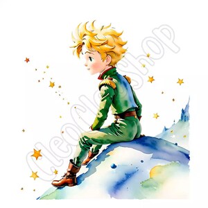 Watercolor Cute Little Prince - Clipart Bundle, 12 High-quality Pngs ...