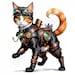 Watercolor Steampunk Cat Clipart Bundle, 14 High-quality Pngs, Wall Art ...