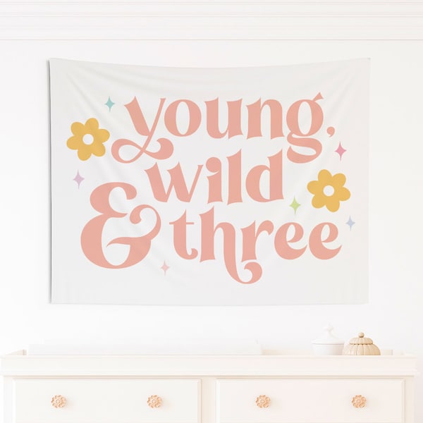 Young Wild and Three Groovy Birthday Decorations - Etsy