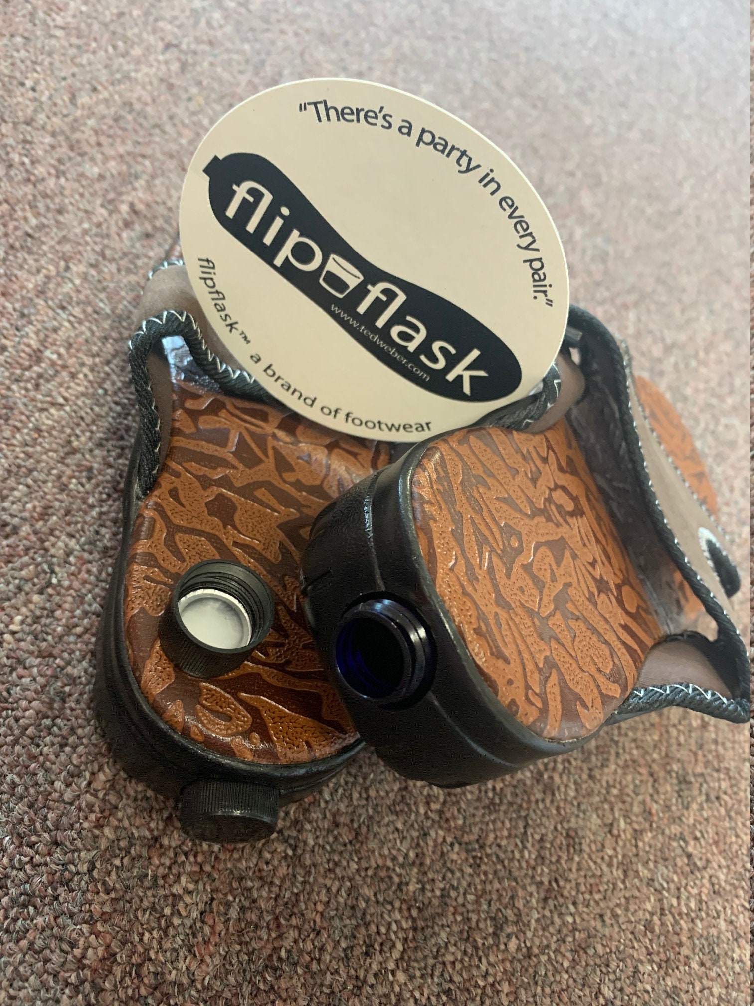 Flipflask Sandals, "there's A Party in Every Pair" Sandals With Flasks ...