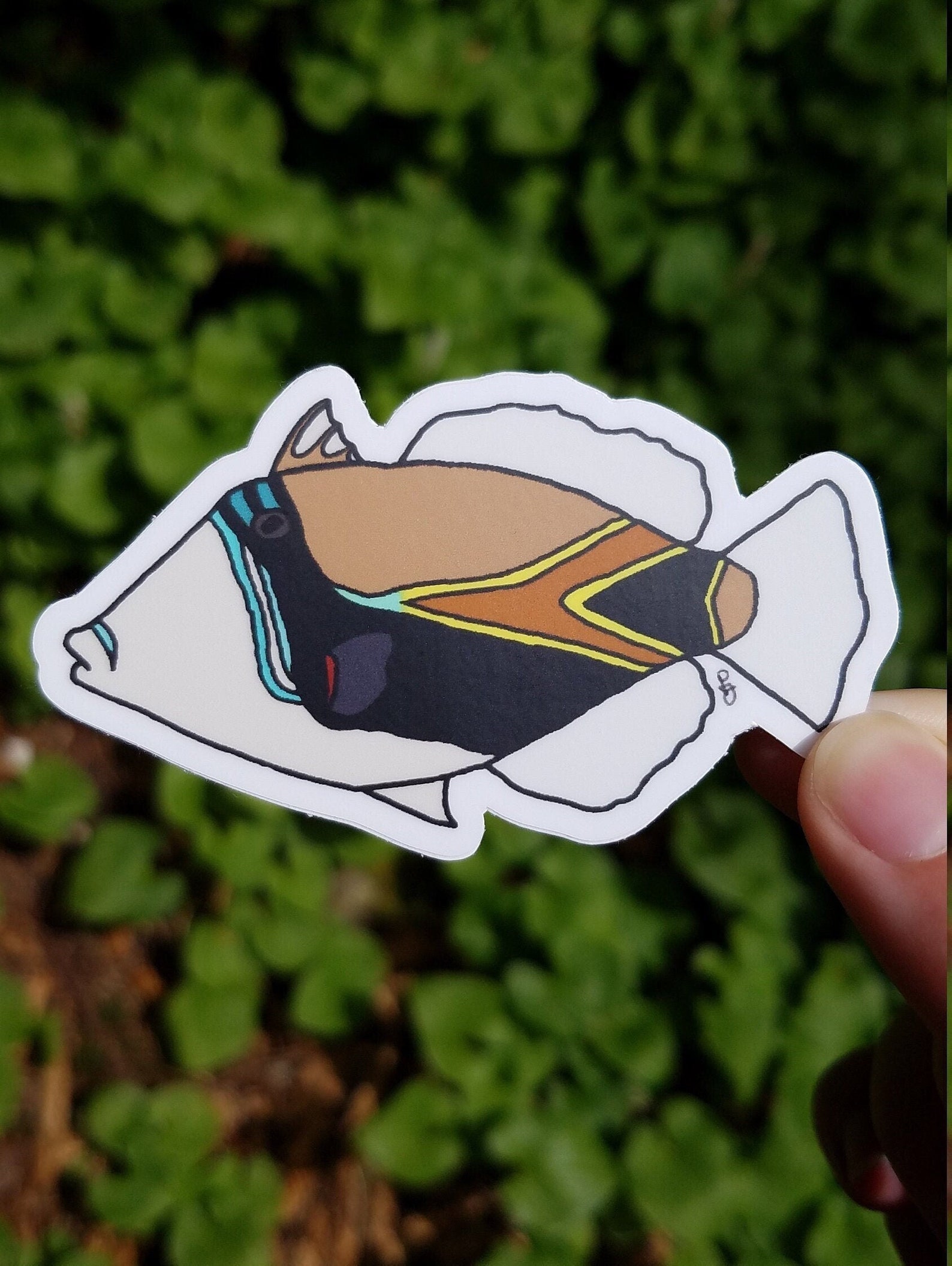 Reef Triggerfish Sticker Hawaiian State Fish Weatherproof Vinyl Durable ...
