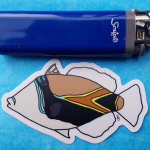 Reef Triggerfish Sticker Hawaiian State Fish Weatherproof Vinyl Durable ...