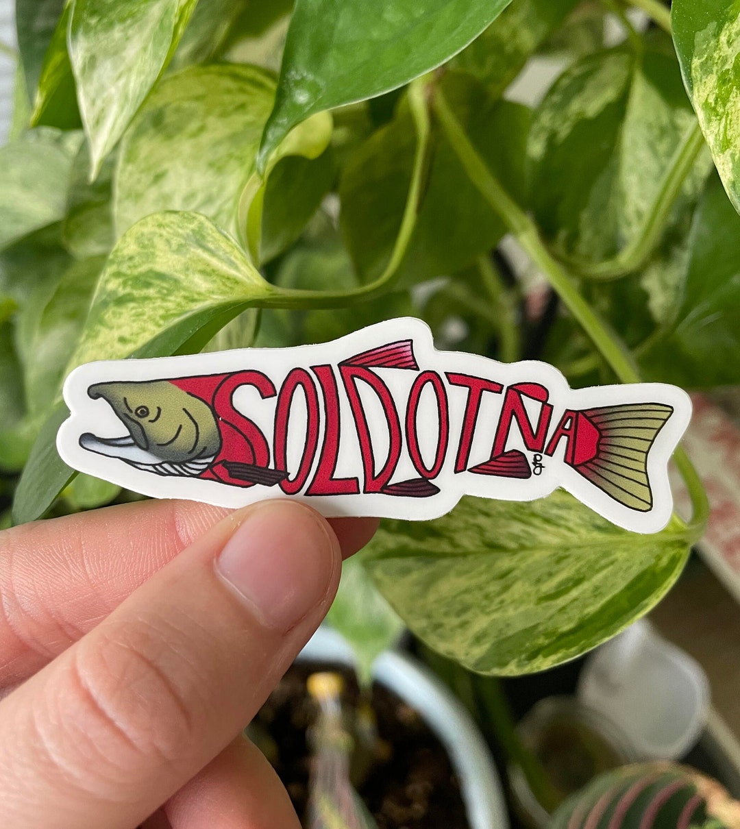 Soldotna Red Salmon Fish Sticker Weatherproof Vinyl Durable - Etsy