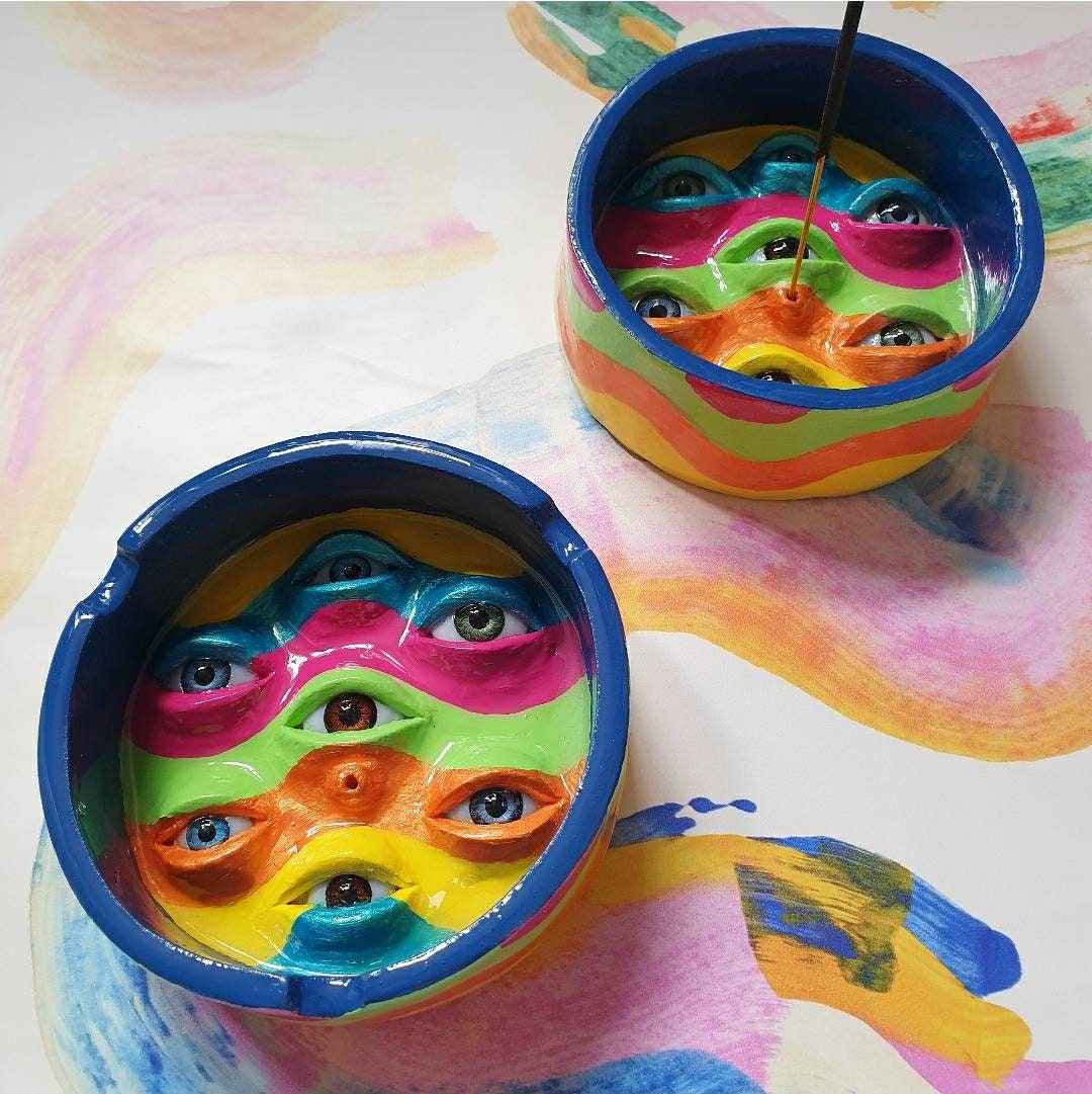 Quirky Psychedelic Clay Eye Multifunctional Ashtray - Etsy UK