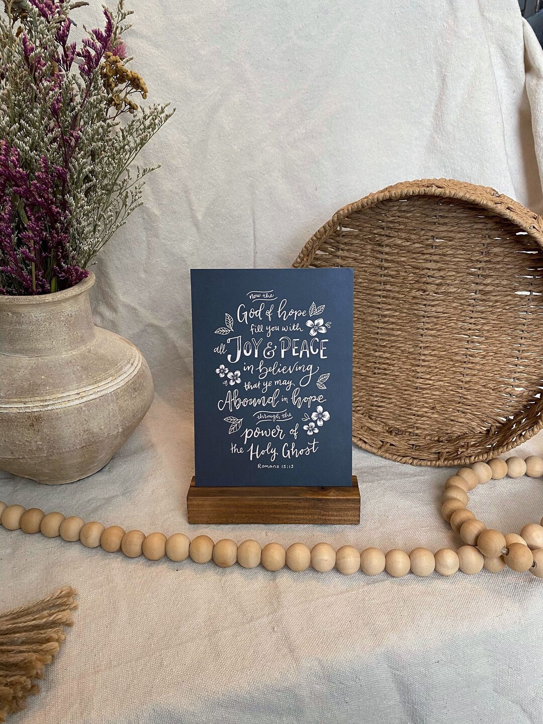 God of Hope Art Card | Romans 15:13 Wall Decor | Scripture Desk Decor ...