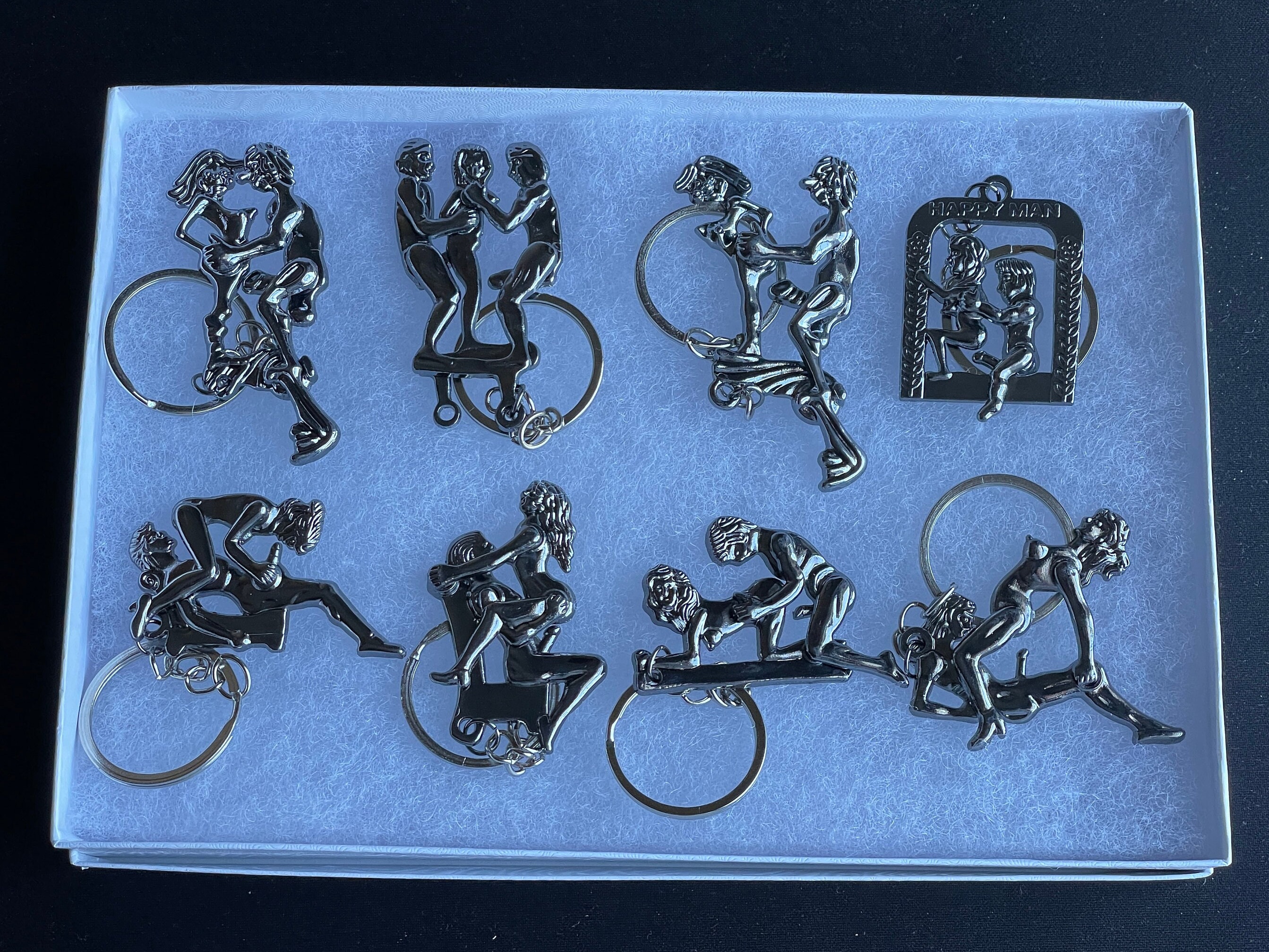 Risque Man And Woman Moveable Sex Position Keychain Key Ring 8pcs Set Etsy