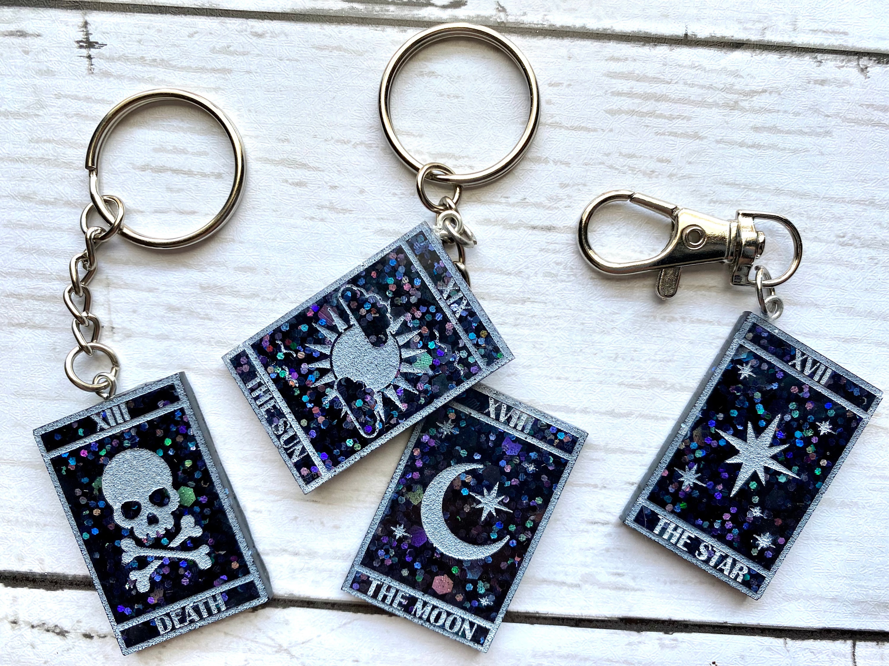 Holographic Tarot Card Keychain Tarot Moon Tarot Star Tarot - Etsy