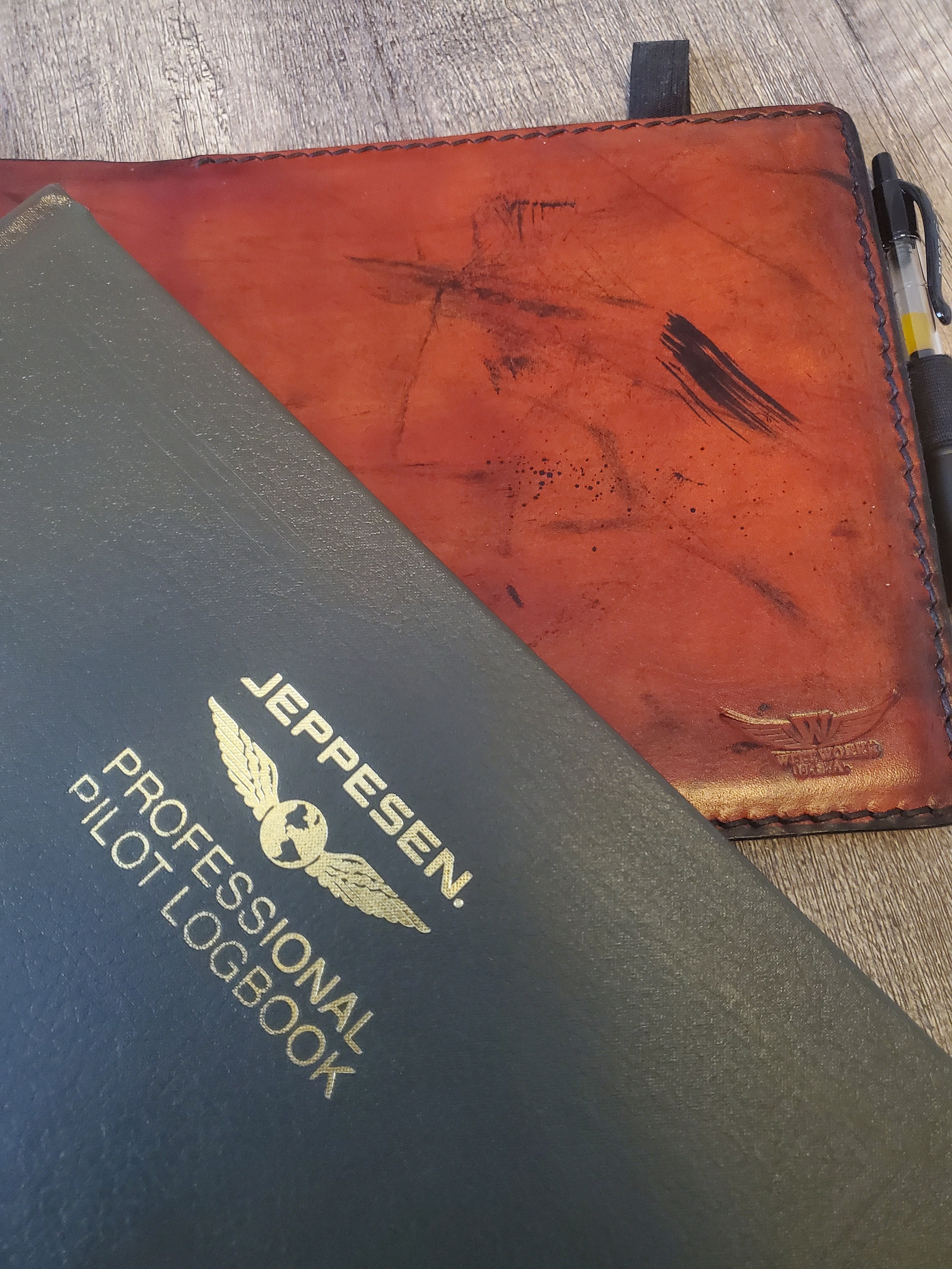 Handmade Leather Pilot Logbook Cover, Logbook Cover, Leather Logbook ...