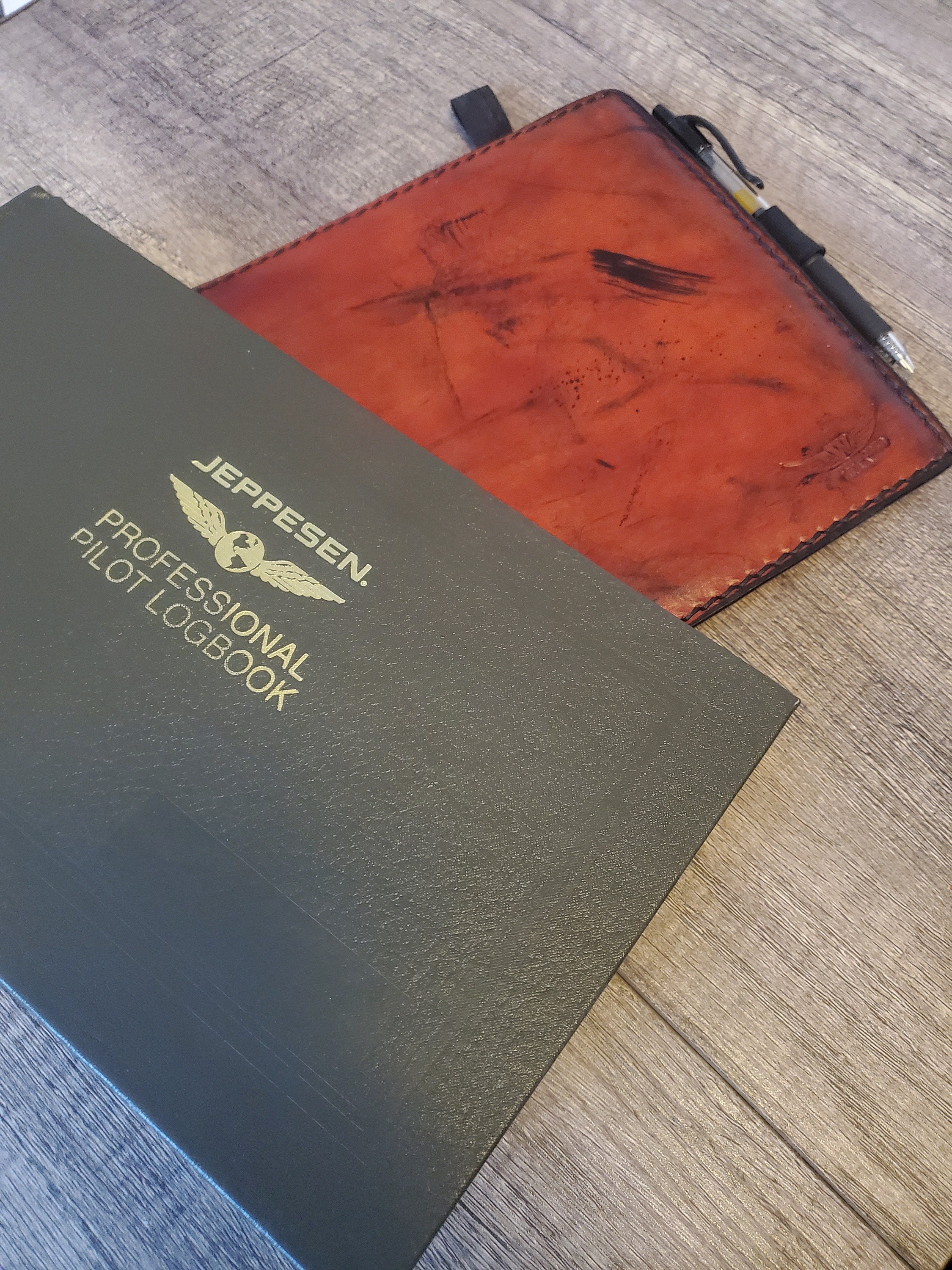 Handmade Leather Pilot Logbook Cover, Logbook Cover, Leather Logbook ...