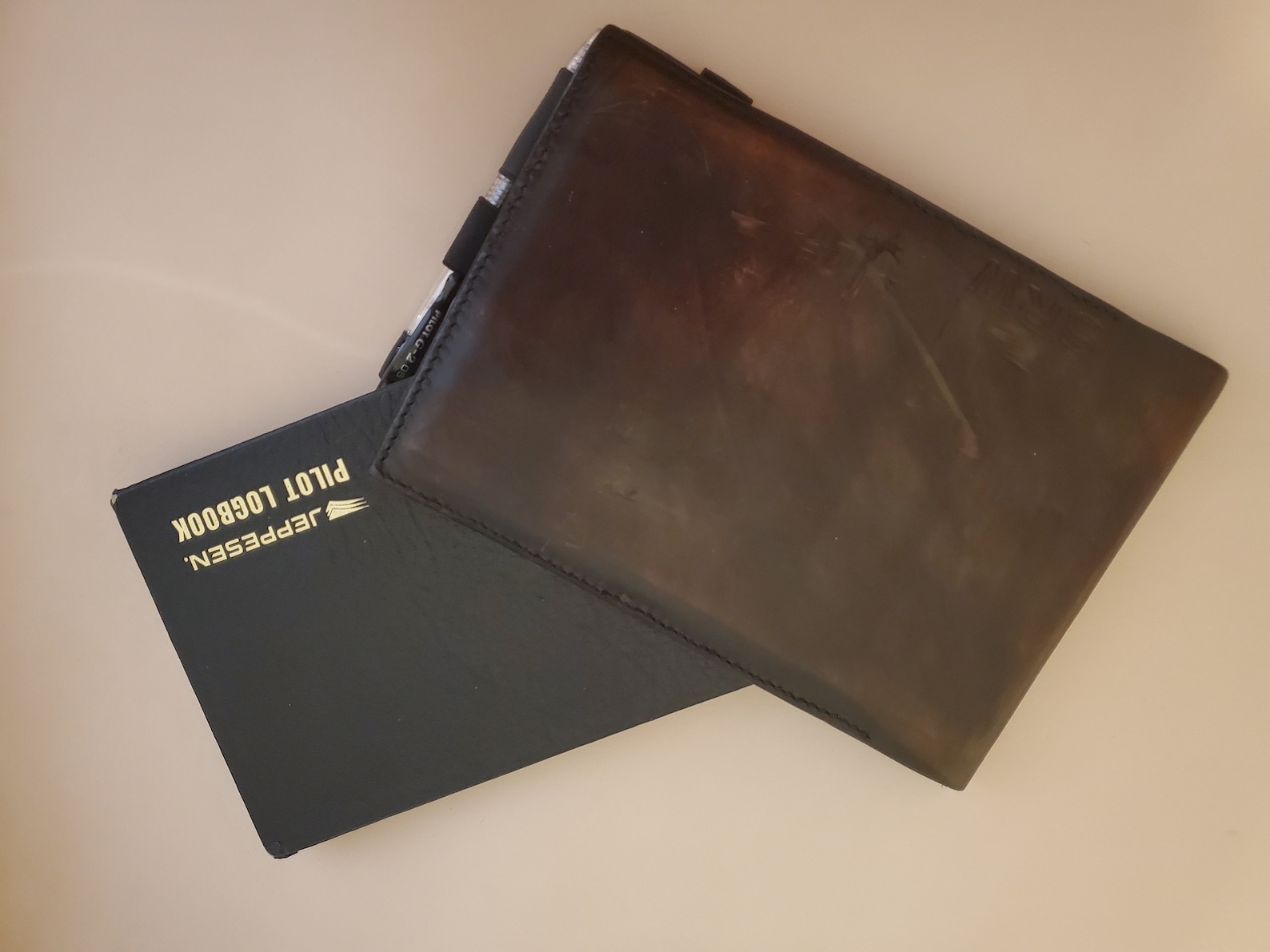 Handmade Leather Pilot Logbook Cover, Logbook Cover, Leather Logbook ...