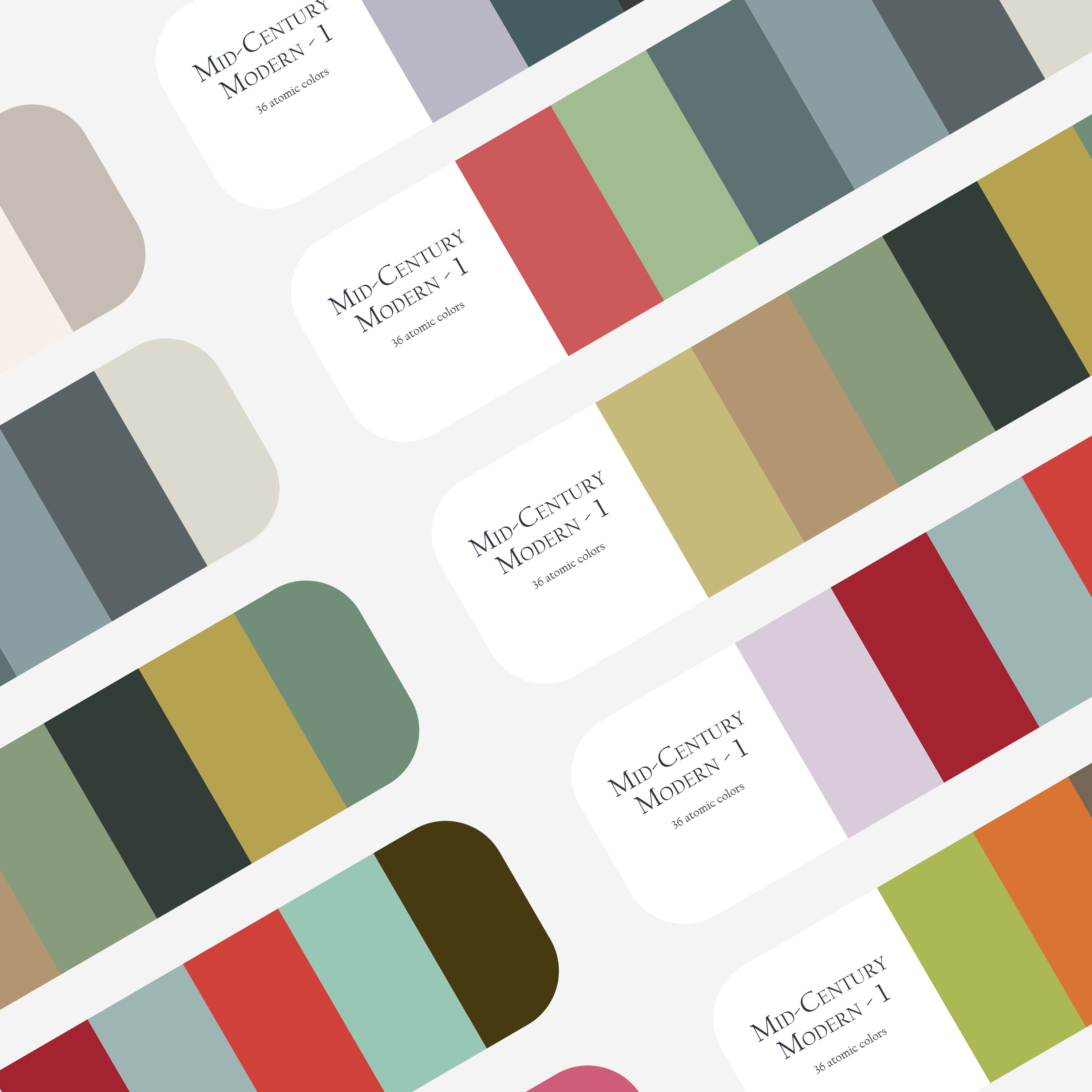 36 Mid Century Modern Colors for Branding Design, Weddings, Design ...
