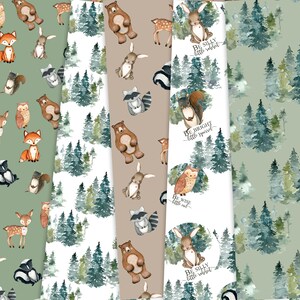 Woodland Animals Digital Paper Set - Seamless Scrapbook Paper Pack ...