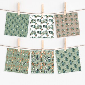 Woodland Animals Digital Paper Set - Seamless Scrapbook Paper Pack ...