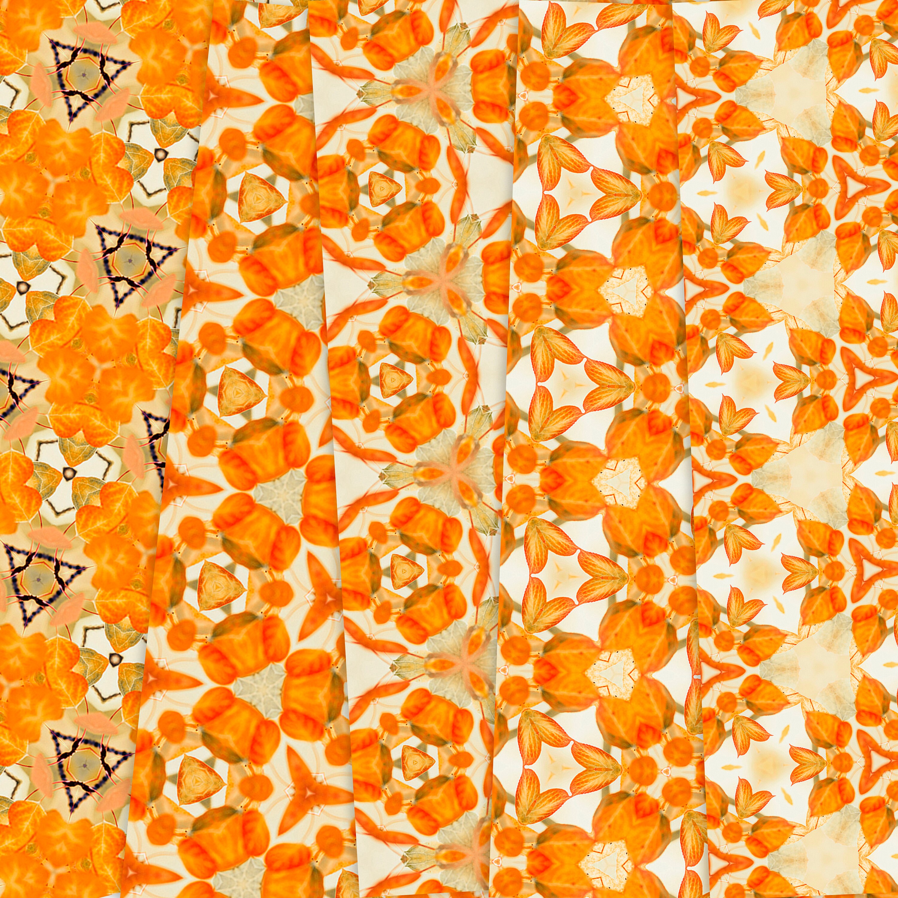 Fall Digital Paper Set - Orange Brown Scrapbook Paper Pack - Geometric ...