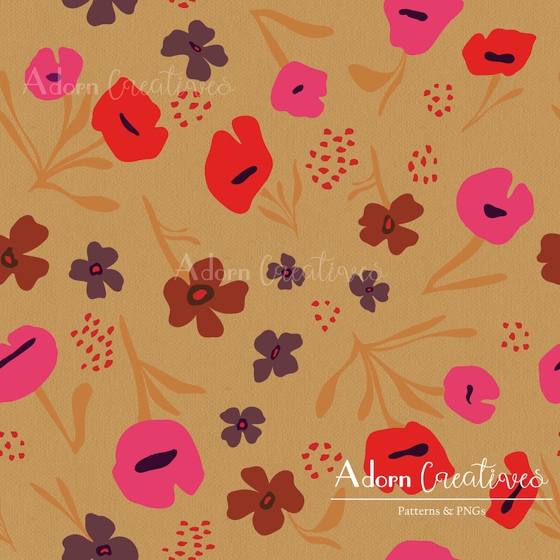 Gold Floral Digital Paper Seamless Abstract Flower Repeat Pattern File ...