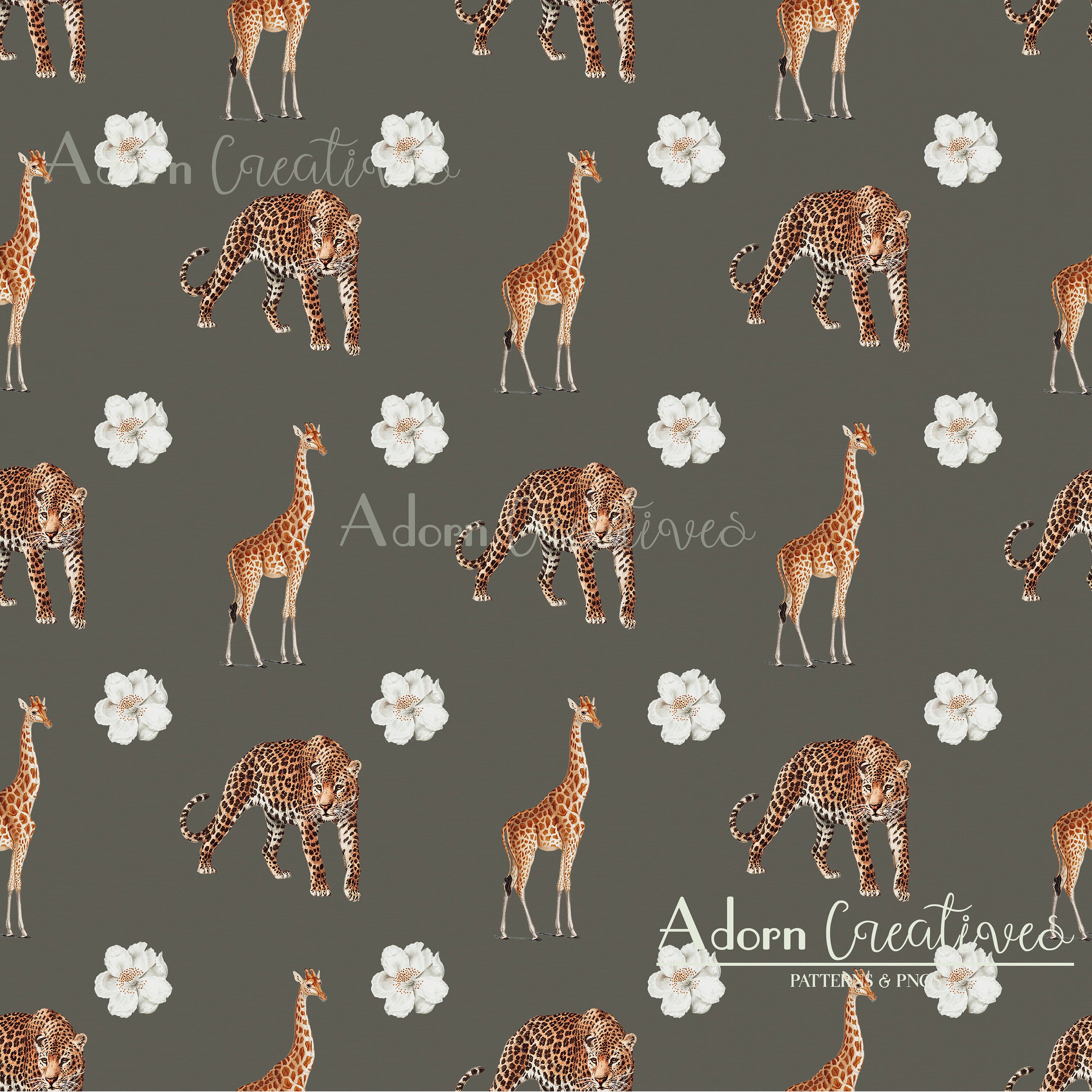Safari Digital Paper Jungle Animal Seamless Pattern Pack - Etsy