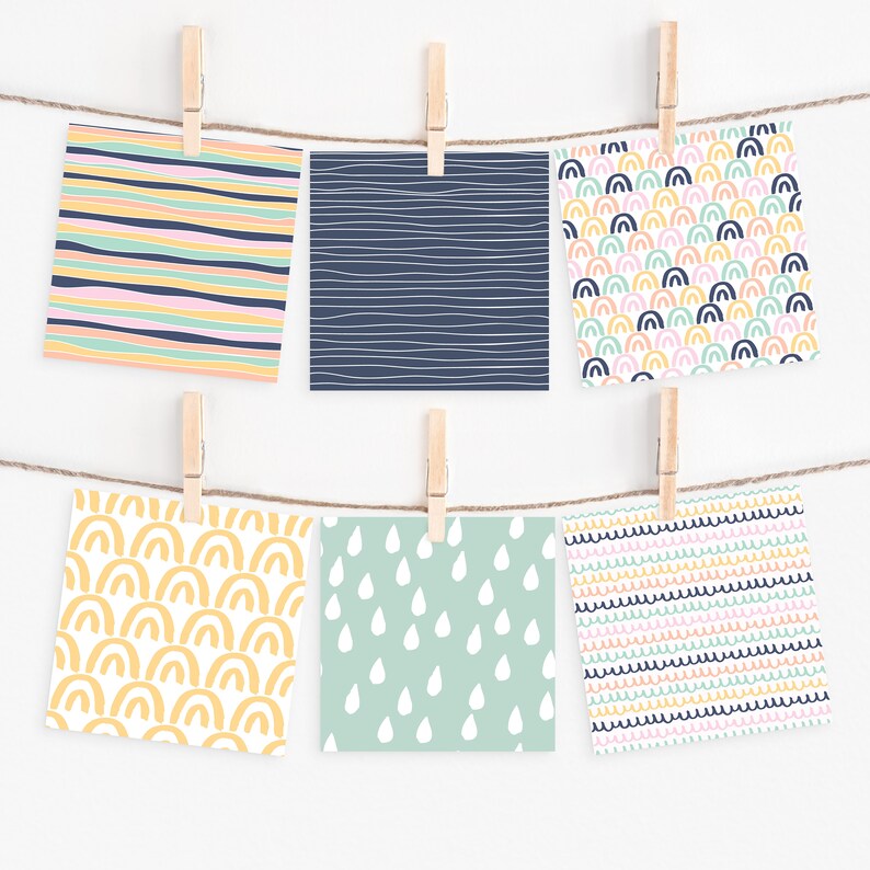 Doodle Digital Paper Set - Scrapbook Paper Pack - Boho Doodles ...