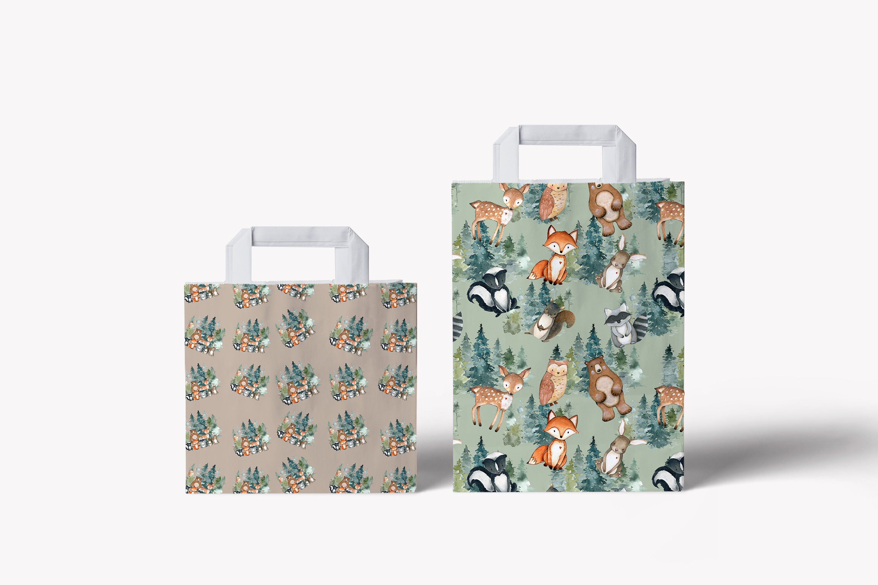 Woodland Animals Digital Paper Set - Seamless Scrapbook Paper Pack ...