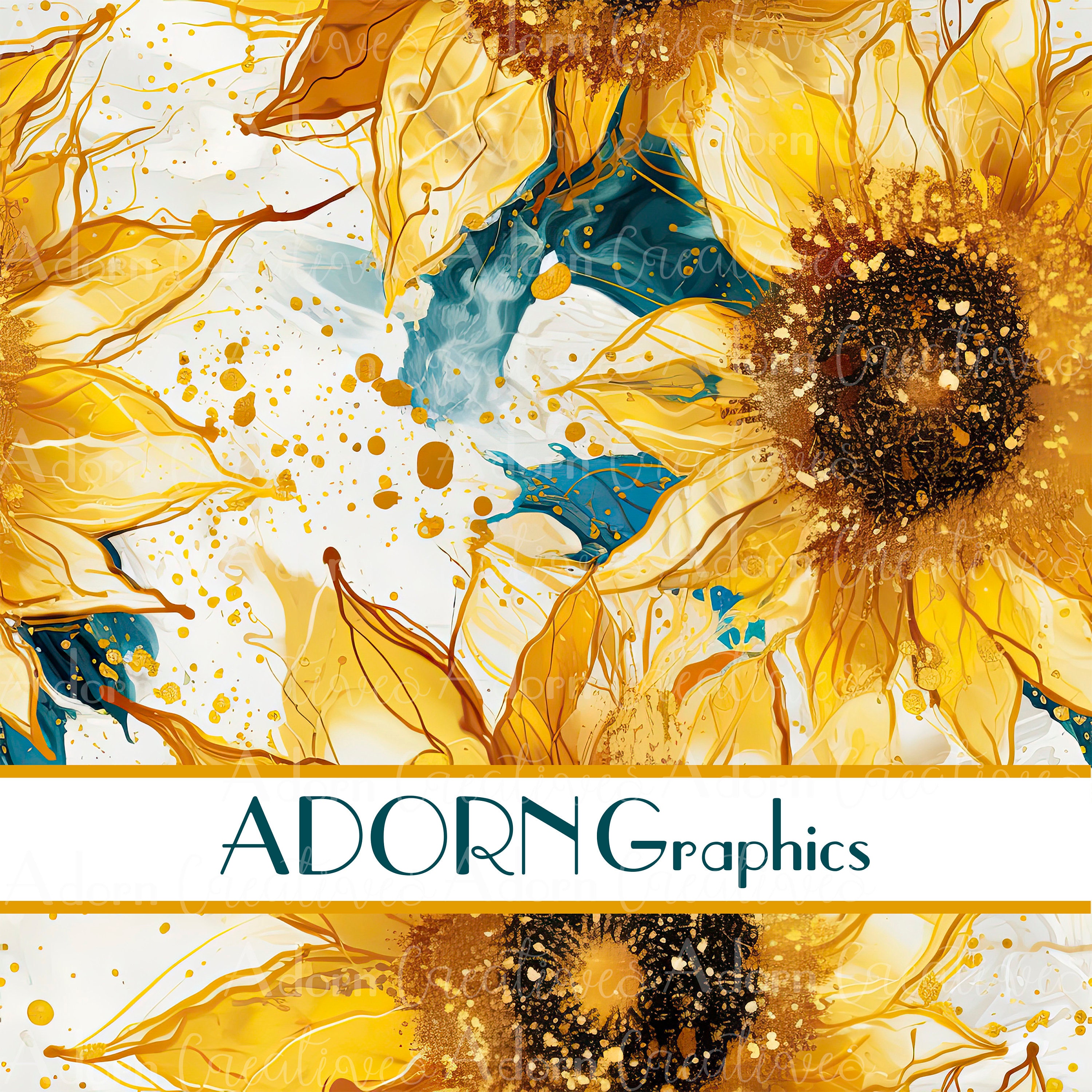 Sunflowers Alcohol Ink Sublimation Design 20 Oz Skinny Tumbler, Flower ...