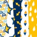 Doodle Digital Paper Set Scrapbook Paper Pack Blue and Gold Crafts ...