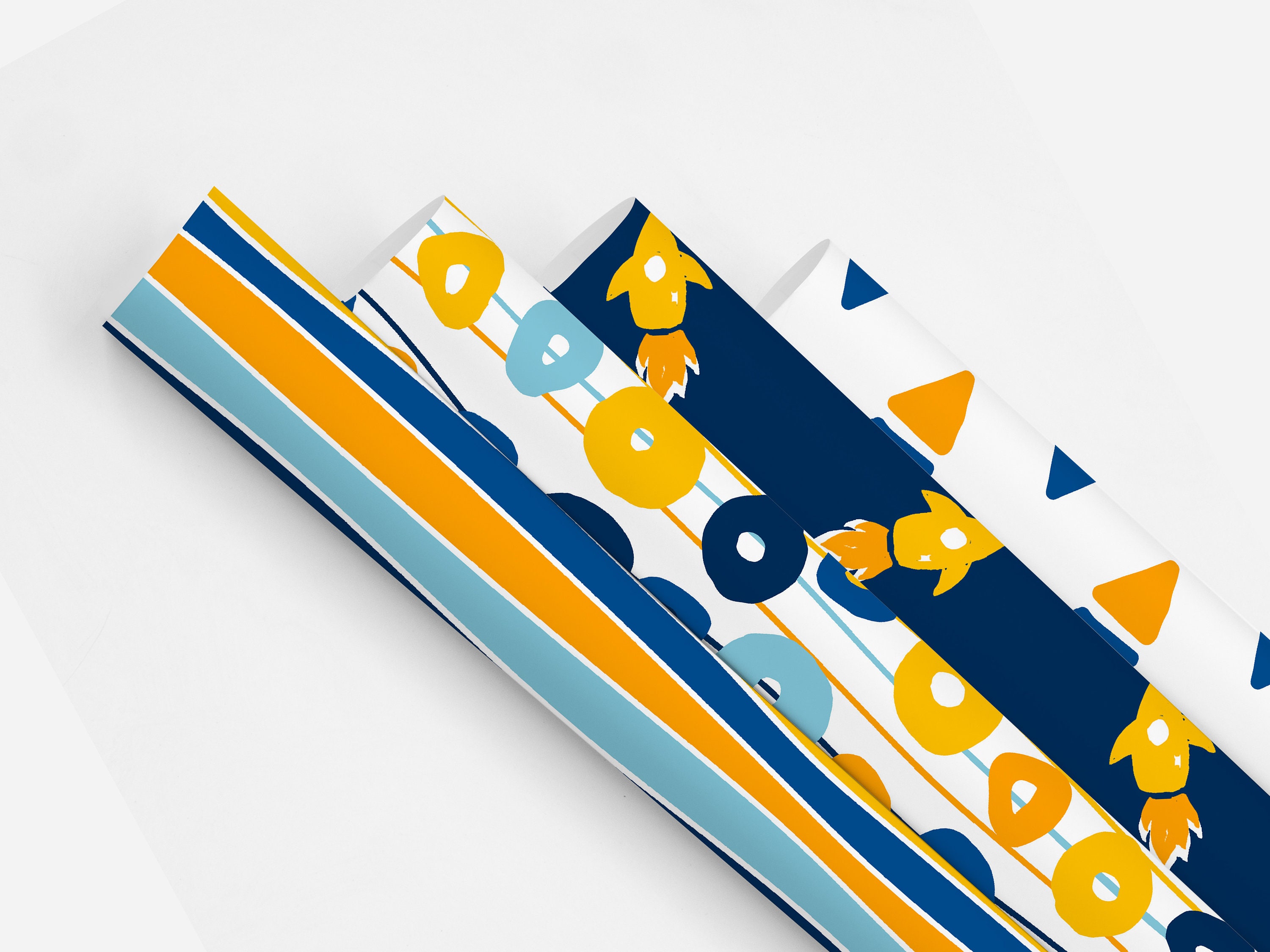 Doodle Digital Paper Set Scrapbook Paper Pack Blue and Gold Crafts ...