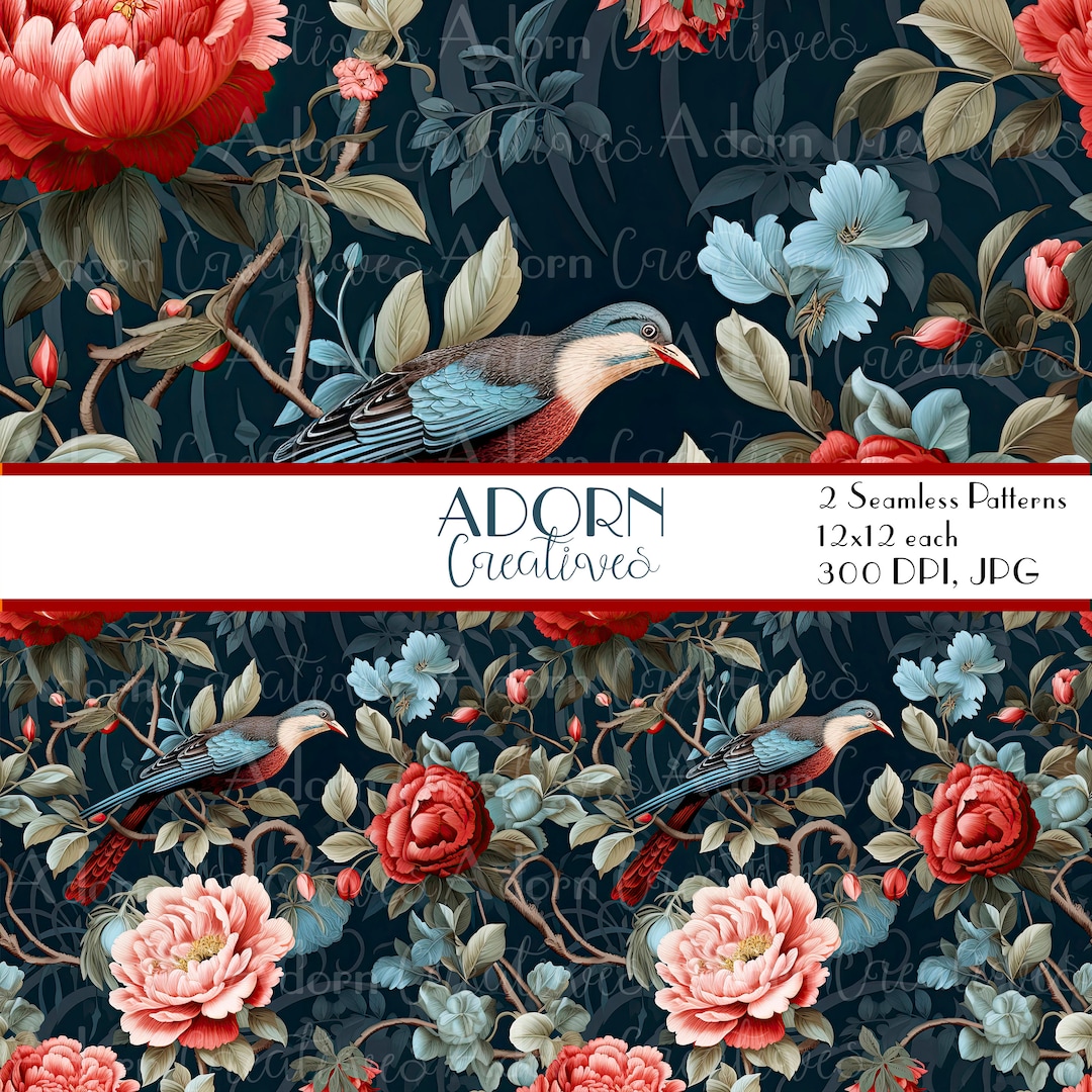 Chinoiserie Seamless File | Floral Chinoiserie Seamless Pattern ...