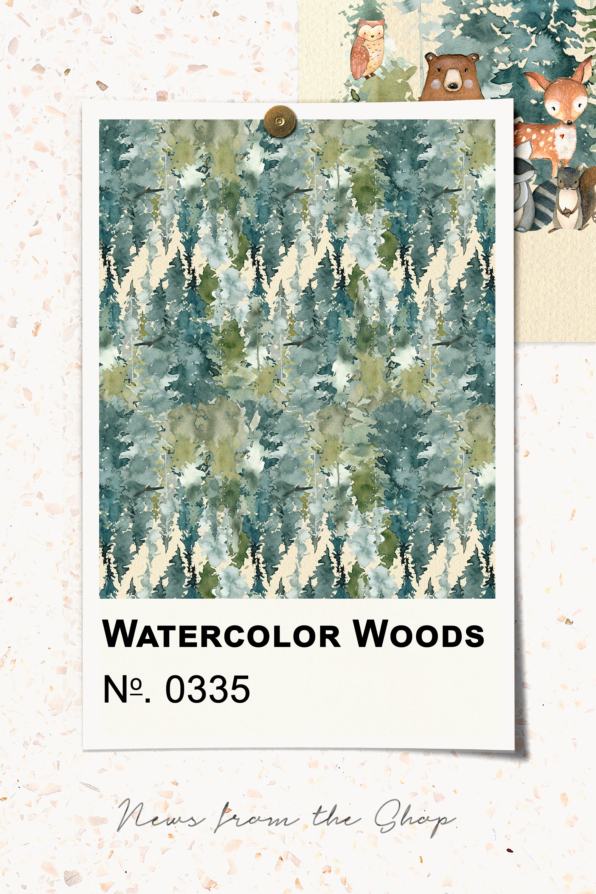 Watercolor Forest Seamless Repeat Pattern File Deep Woods - Etsy