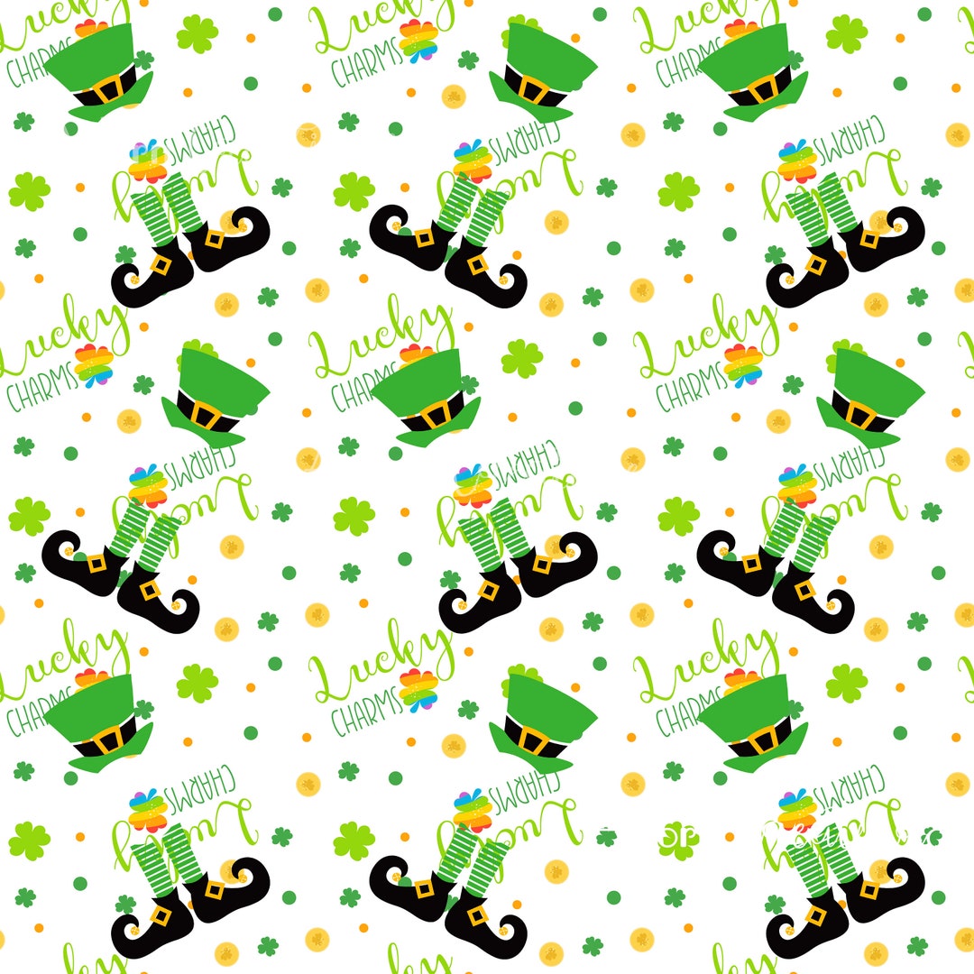 Seamless St Patrick's Day Digital Paper Lucky Leprechaun Repeat Pattern ...