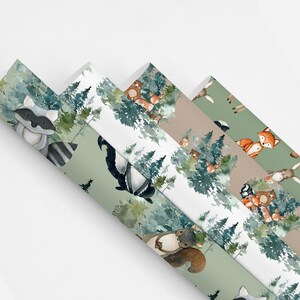 Woodland Animals Digital Paper Set - Seamless Scrapbook Paper Pack ...