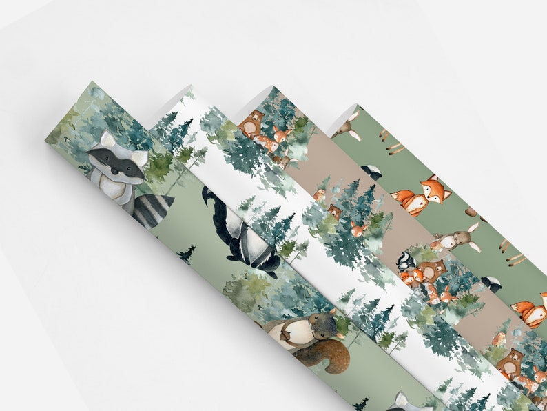 Woodland Animals Digital Paper Set - Seamless Scrapbook Paper Pack ...
