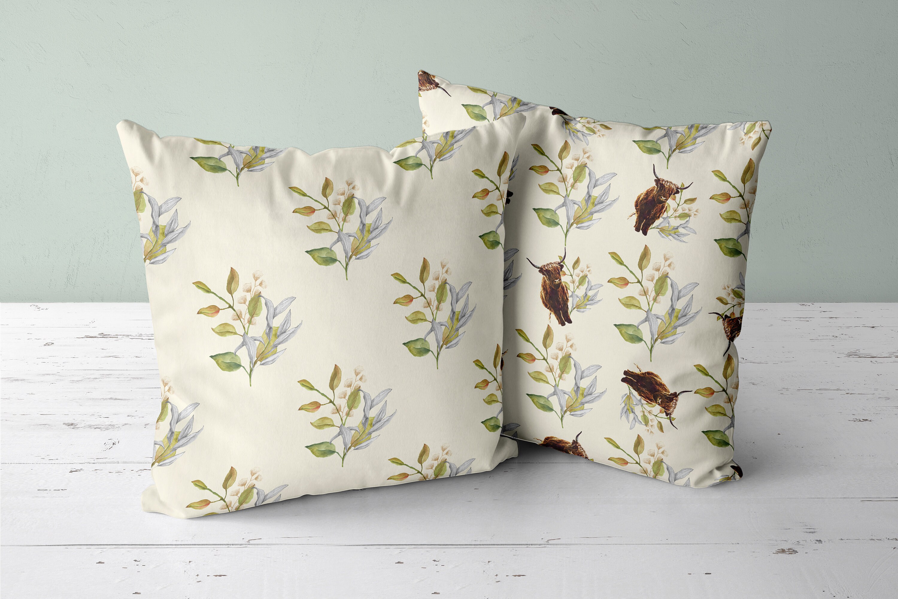 Sage Green Floral Pattern, Farmhouse Seamless Repeat Pattern for ...