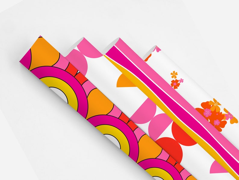 Groovy Digital Paper - Retro Printable Scrapbook Paper - Vintage ...