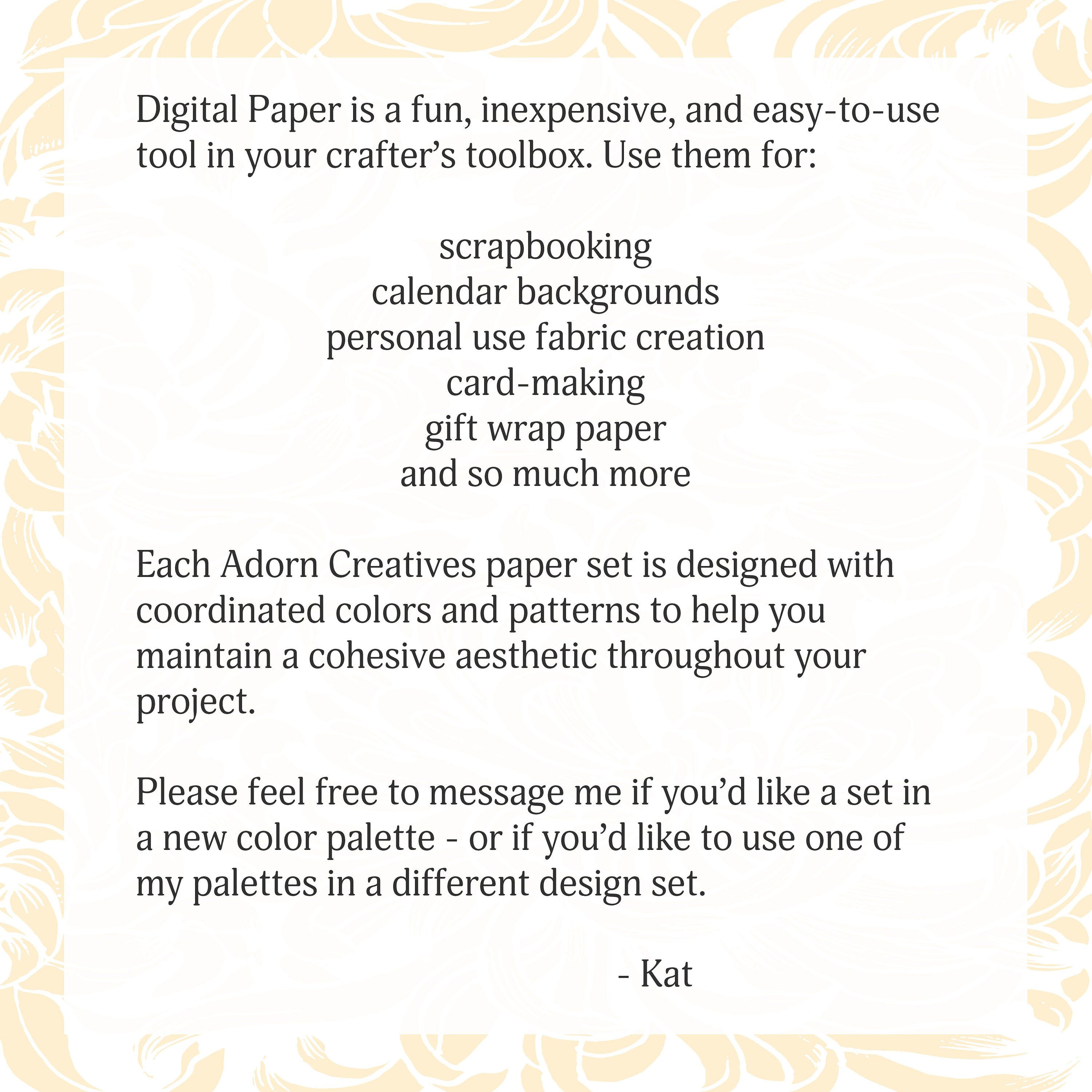 Doodle Digital Paper Set Scrapbook Paper Pack Blue and Gold Crafts ...