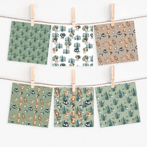 Woodland Animals Digital Paper Set Scrapbook Paper Pack | Etsy