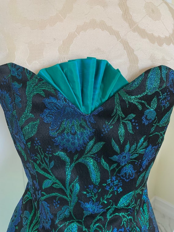 Vintage Metallic Brocade, Couture Bustier with Fan De… - Gem