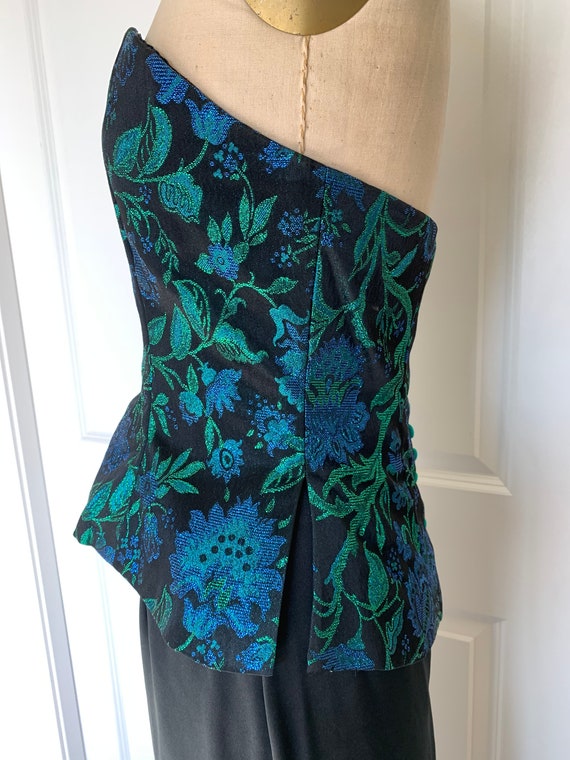 Vintage Metallic Brocade, Couture Bustier with Fan De… - Gem