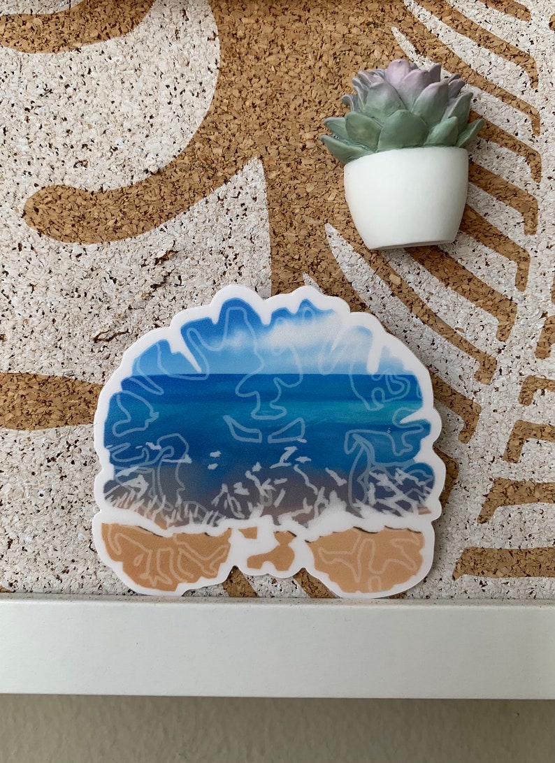 Beach Brain Sticker, MRI Coronal, Ocean Neuroscience Decal - Etsy