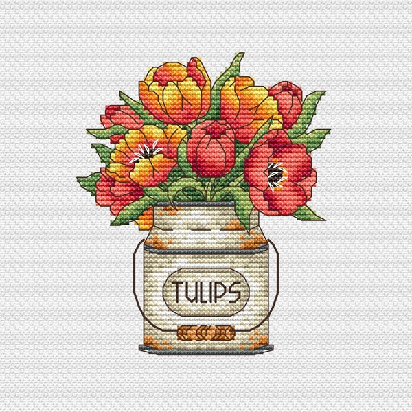 Tulip Cross Stitch - Etsy