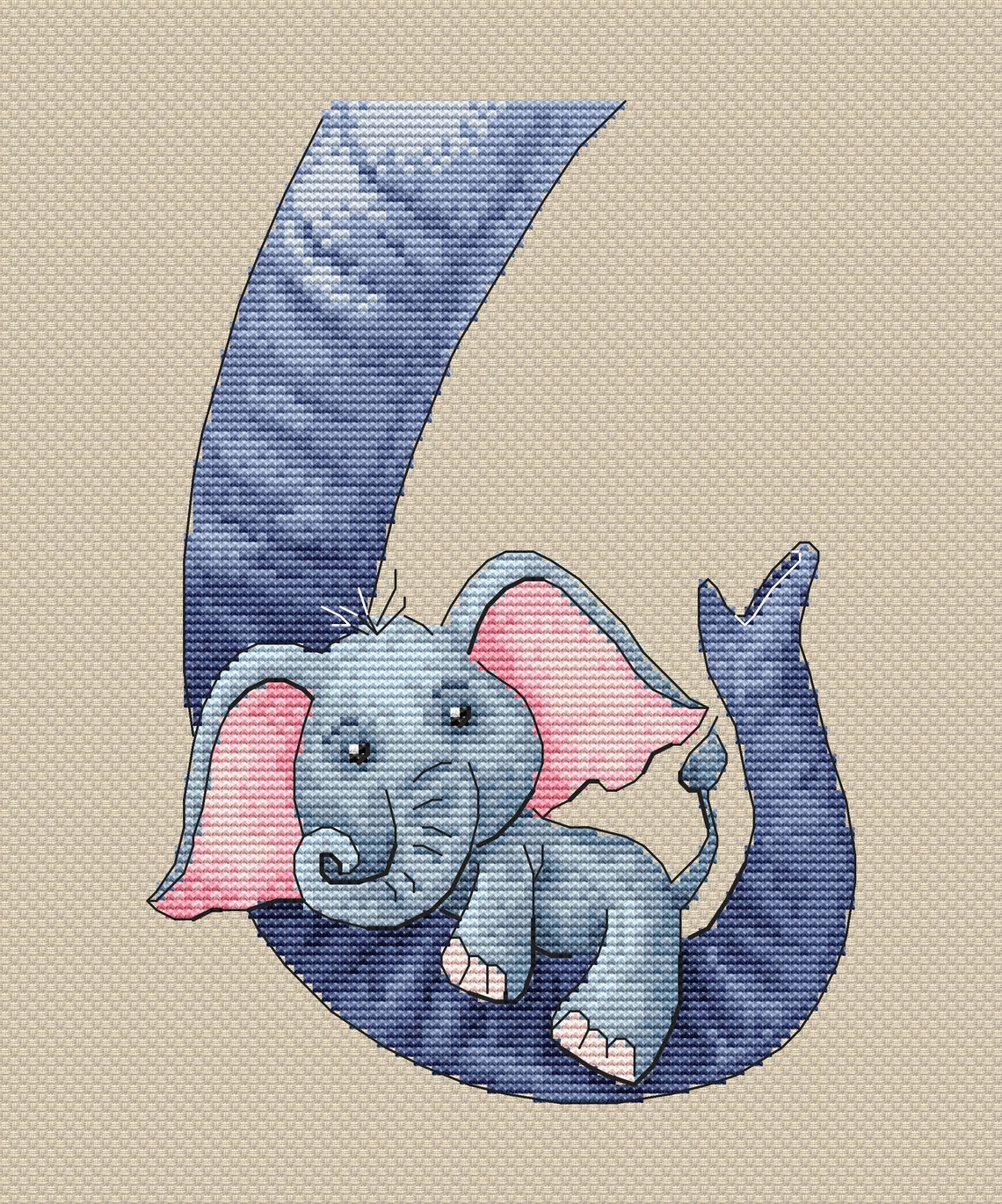 Baby Elephant Cross Stitch Pattern Counted Cute Cross Stitch - Etsy