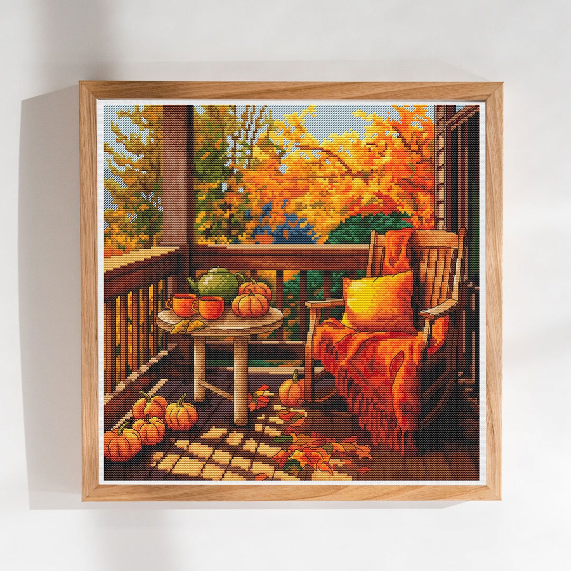 Cozy Autumn Porch Cross Stitch Pattern: Pumpkins and Tea (PDF Download ...