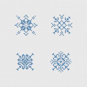 Snowflakes Cross Stitch Pattern - Winter Counted Cross Stitch Tutorial ...