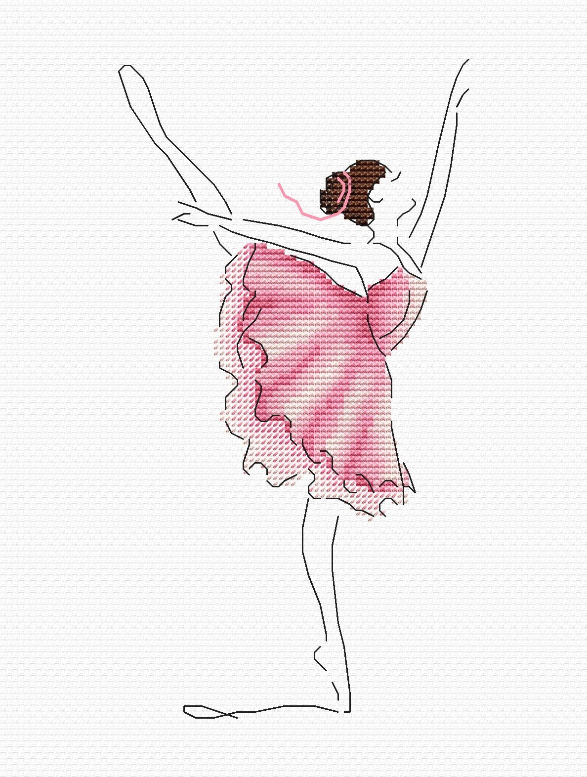 Cross Stitch Pattern Ballerina Ballet Dancer Downloadable - Etsy
