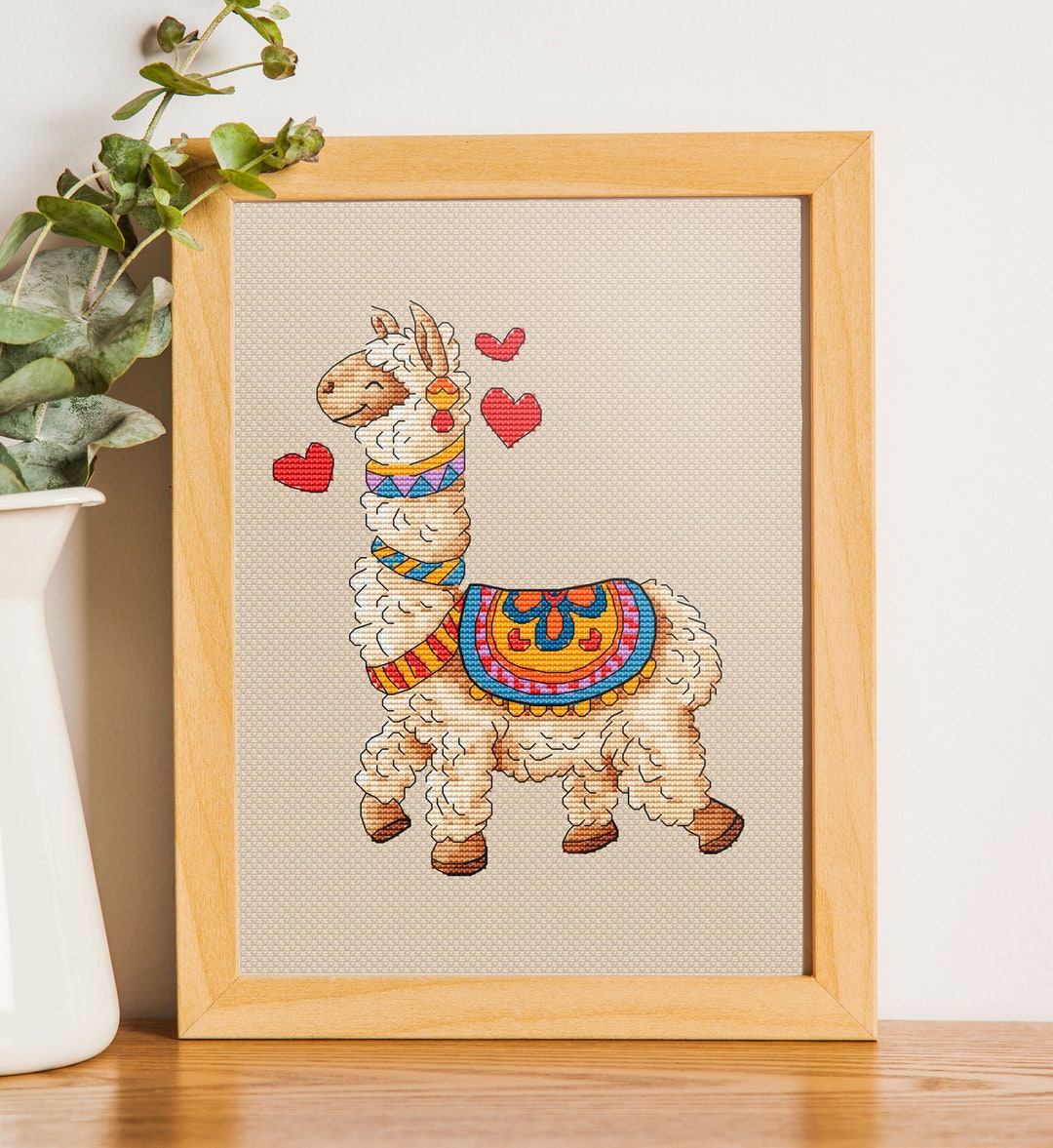 Alpaca Cross Stitch Pattern - Cute Animal Counted Cross Stitch Chart ...