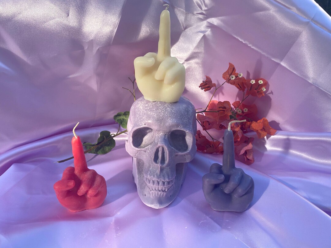 Middle Finger Candle Joke Birthday Feminist Corlorful Hand Made Beeswax ...