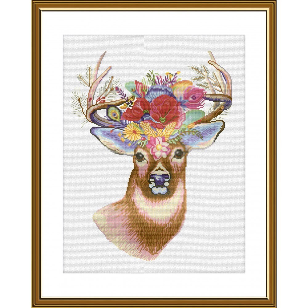 Counted Cross Stitch Kit Animals Embroidery Designs Deer DIY | Etsy