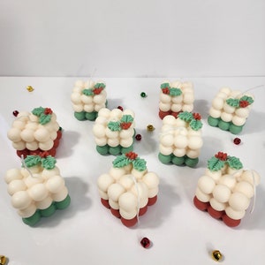 Christmas Candle, Holiday Bubble Candle, 3D Cube Bubble Candle | Rubix ...