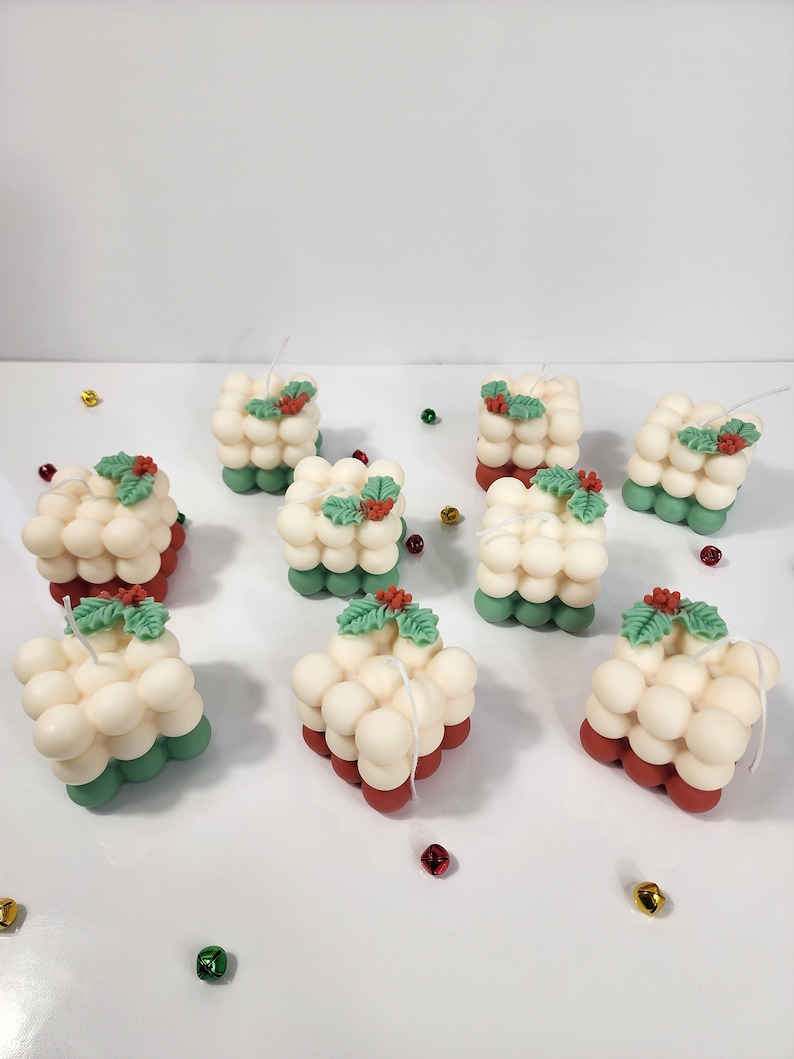 Christmas Candle, Holiday Bubble Candle, 3D Cube Bubble Candle | Rubix ...